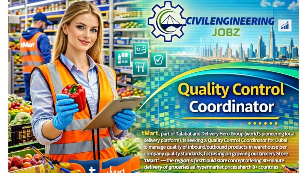 Quality Control Coordinator Jobs Dubai 2026 — tMart